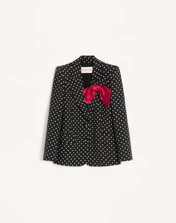 Valentino Garavani Plusdepois Print Jacket With Bow Detail - Black/birch