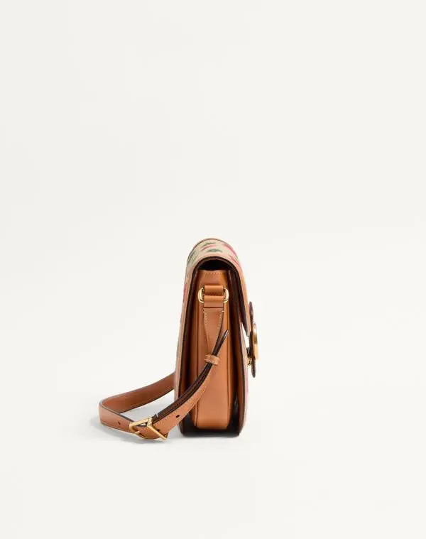 Valentino Garavani 9to5 Raffia Shoulder Bag With Cherryfic Motif