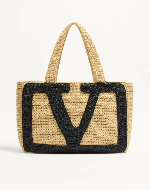 Valentino Garavani Viva Superstar Large Raffia Shopper - Natural