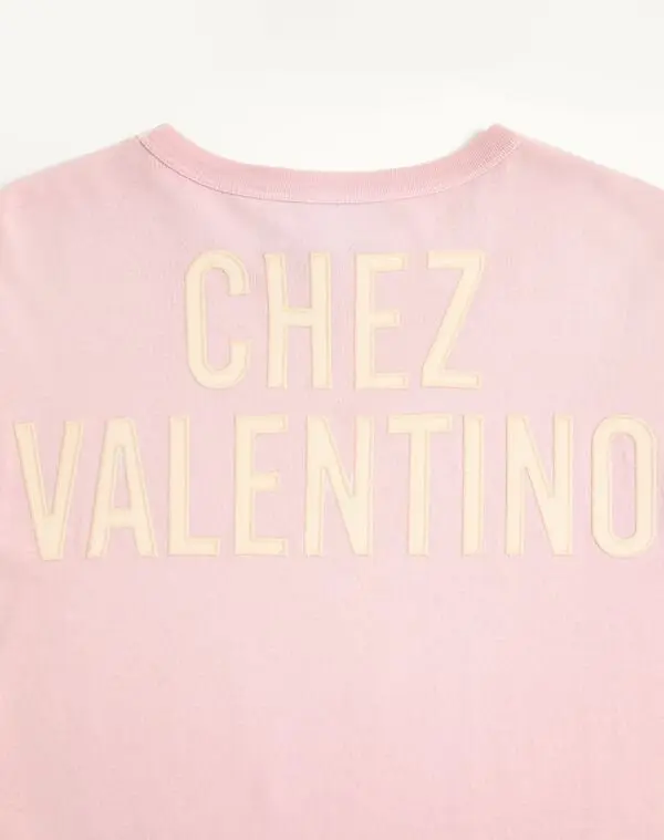 Valentino Garavani Cotton T-shirt With Panther Lady Print - Pink