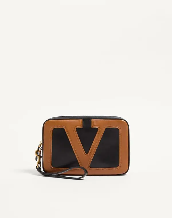 Valentino Garavani Viva Superstar Nappa Pouch - Black/spice