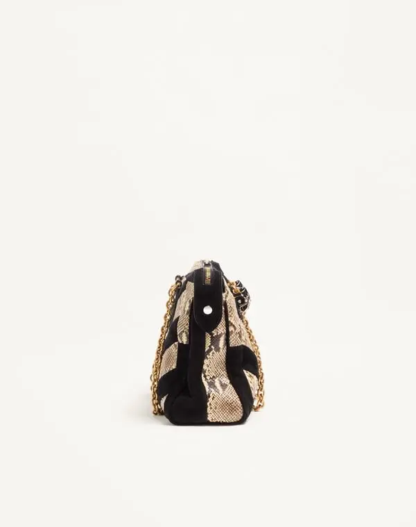 Valentino Garavani Panthea Python And Suede Shoulder Bag