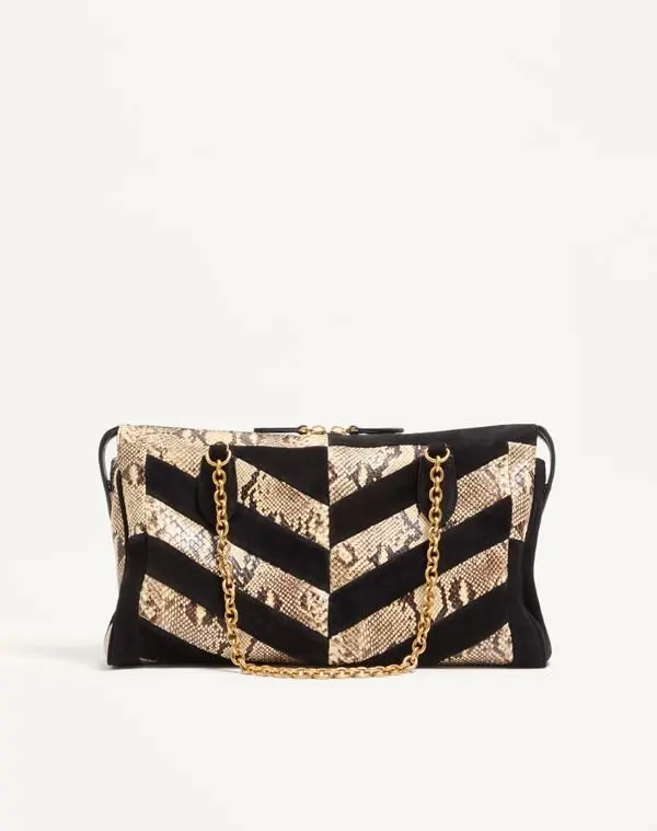 Valentino Garavani Panthea Python And Suede Shoulder Bag