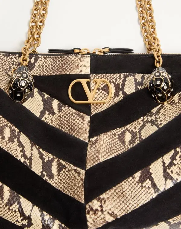 Valentino Garavani Panthea Python And Suede Shoulder Bag