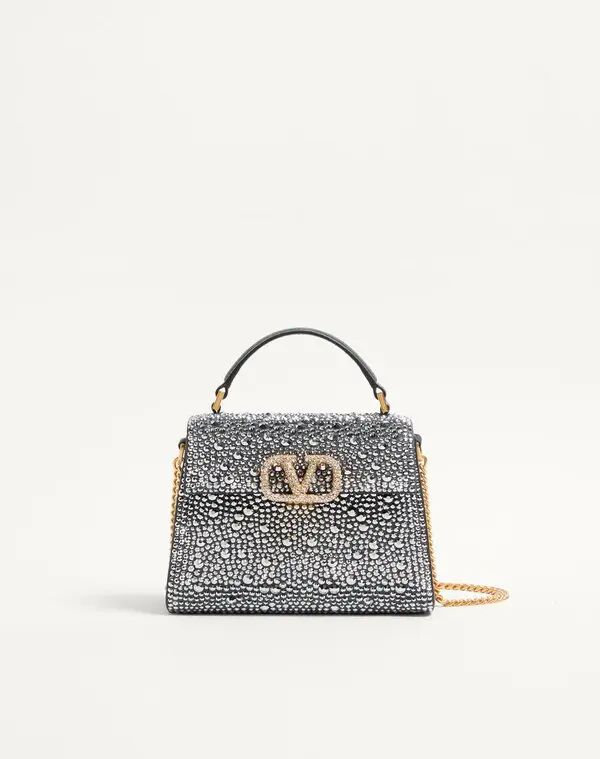Valentino Garavani Vsling Mini Handbag With Rhinestones - Crystal