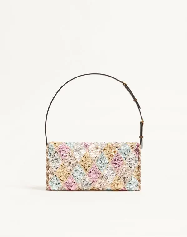 Valentino Garavani Small Shoulder Bag With Rhombelle Embroidery - Multicolour