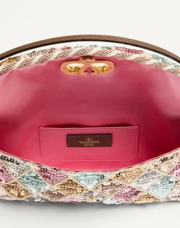 Valentino Garavani Small Shoulder Bag With Rhombelle Embroidery - Multicolour