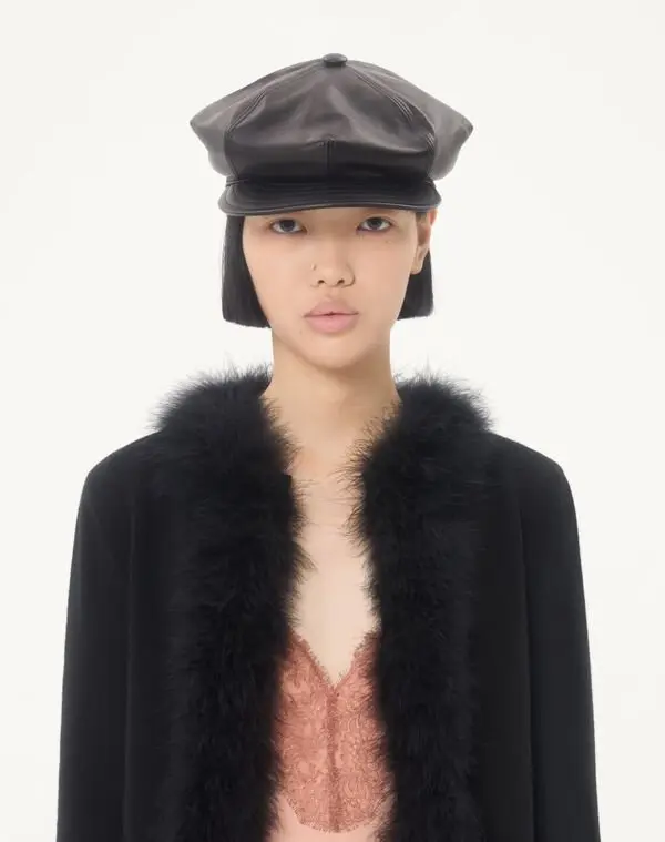Valentino Garavani Wool Cardigan With Feather Trim - Black
