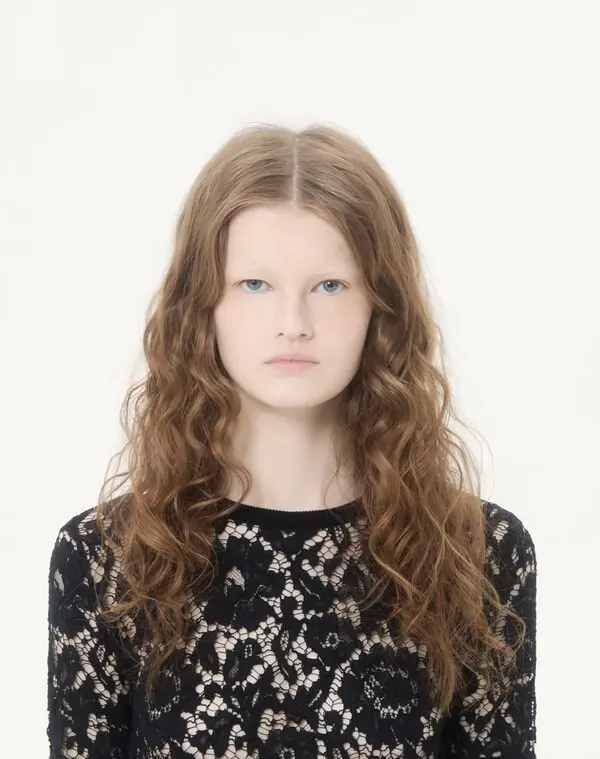 Valentino Garavani Lace And Cotton Knit Top - Black