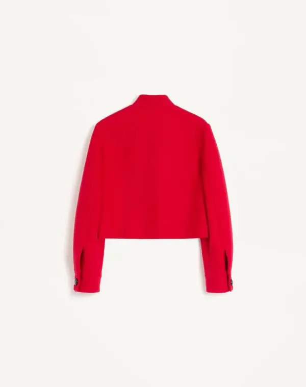 Valentino Garavani Drill Double Peacoat With V Gold Detailing