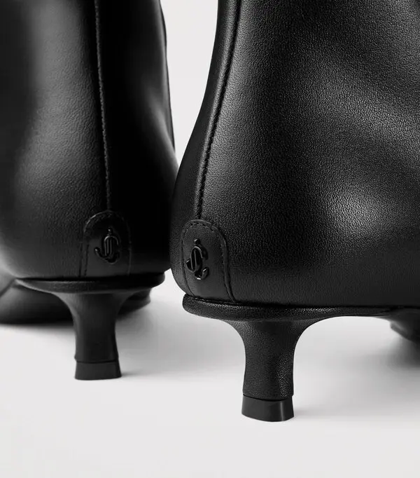 JIMMY CHOO Lory Leather Ankle Boots - Black