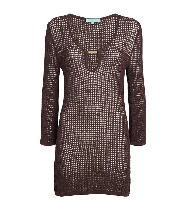 Melissa Odabash Crochet Ellis Mini Dress - Brown