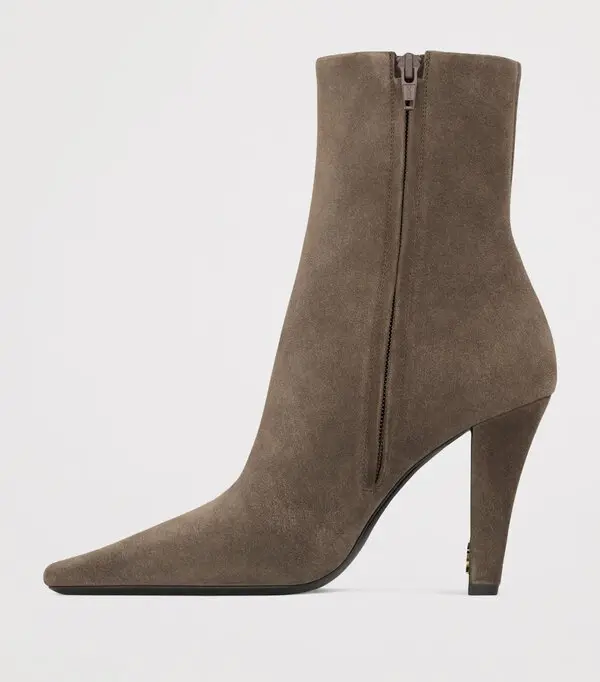 Saint Laurent Suede Jill Ankle Boots