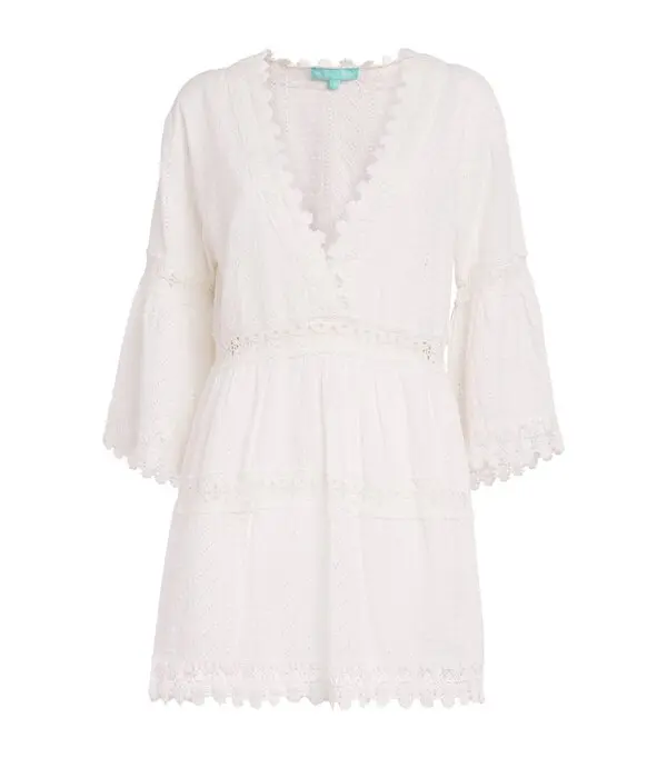Melissa Odabash Cotton Victoria Mini Kaftan Dress - White