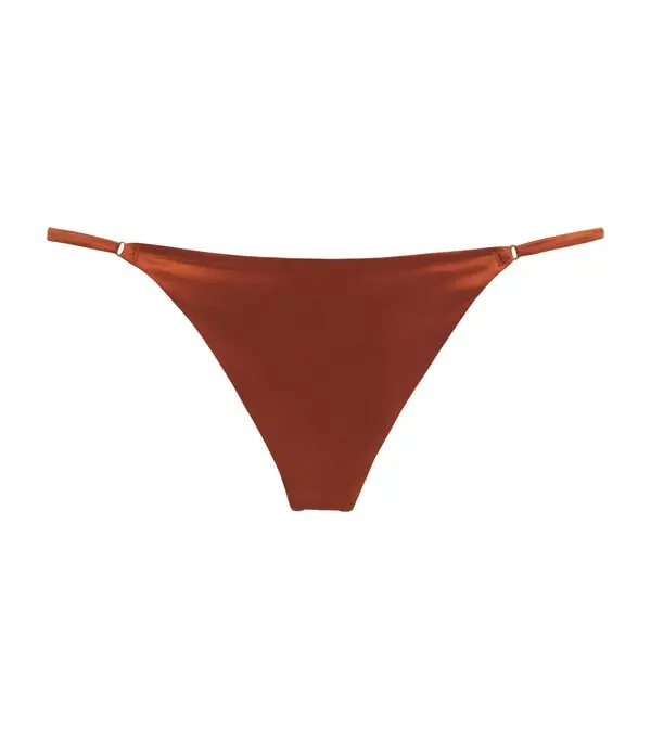 Kiki De Montparnasse Silk-blend Tous Les Jours Thong - Orange