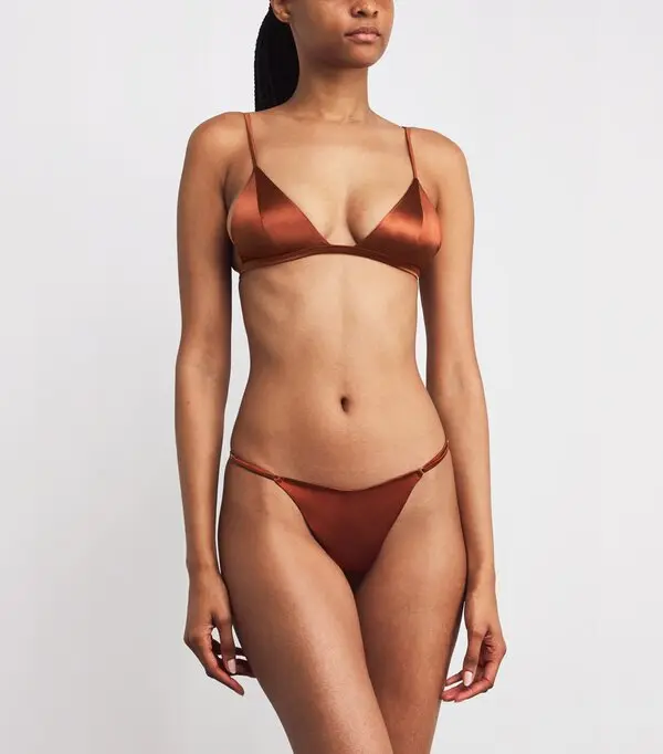 Kiki De Montparnasse Silk-blend Tous Les Jours Thong - Orange