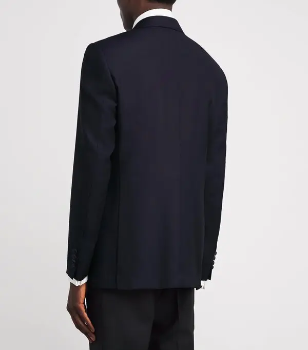 Canali Wool Textured Tuxedo Jacket