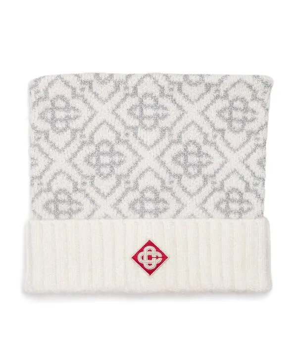 Casablanca Mohair-blend Ski Monogram Beanie - White