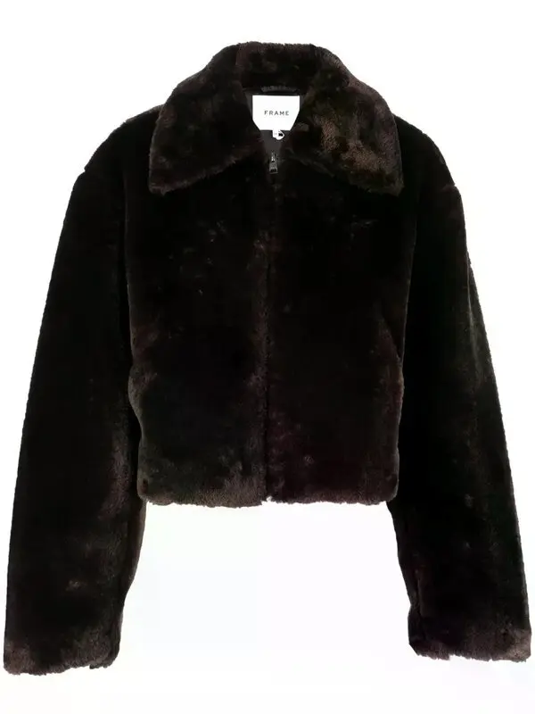FRAME Faux-fur Cropped Jacket