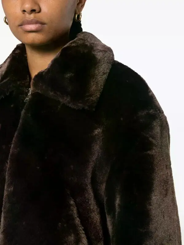 FRAME Faux-fur Cropped Jacket
