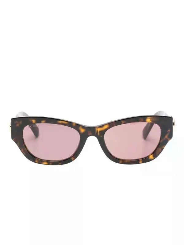 Gucci Geometric Logo Sunglasses - Brown