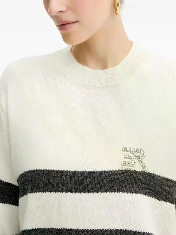 ERMANNO FIRENZE Striped Embellished Sweater