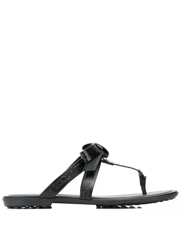 TOD'S Embossed Logo Flat Sandals