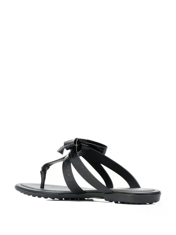 TOD'S Embossed Logo Flat Sandals