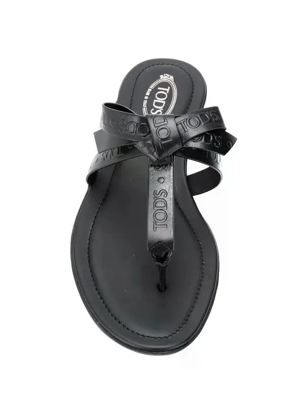 TOD'S Embossed Logo Flat Sandals