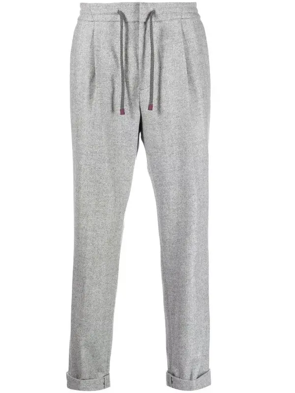 Brunello Cucinelli Chevron Drawstring-waist Trousers