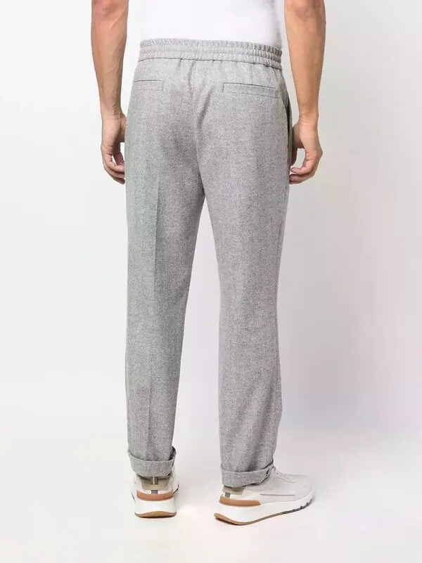 Brunello Cucinelli Chevron Drawstring-waist Trousers