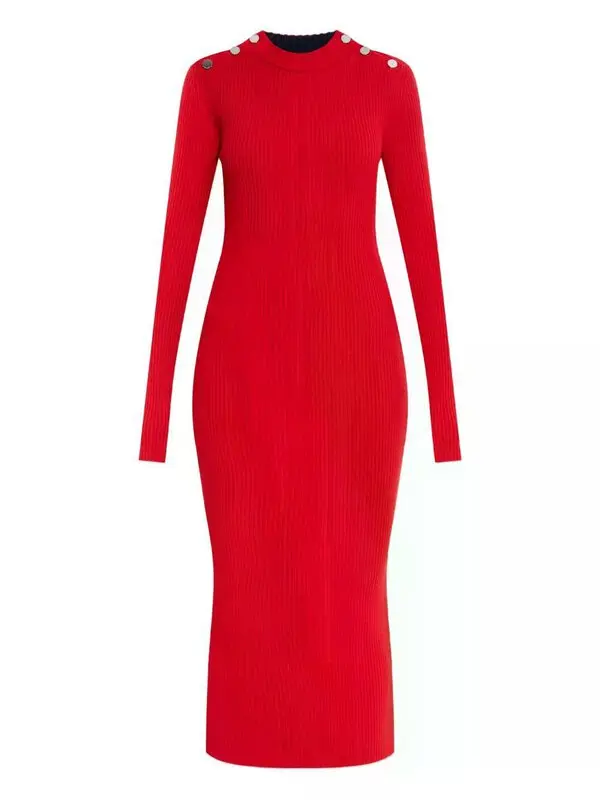 Sportmax Buttoned Ribbed Midi Dress