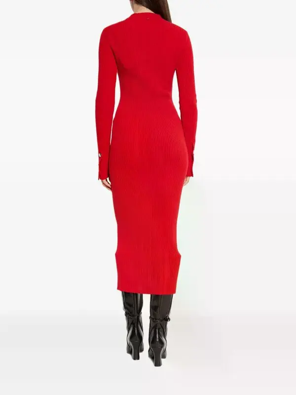 Sportmax Buttoned Ribbed Midi Dress