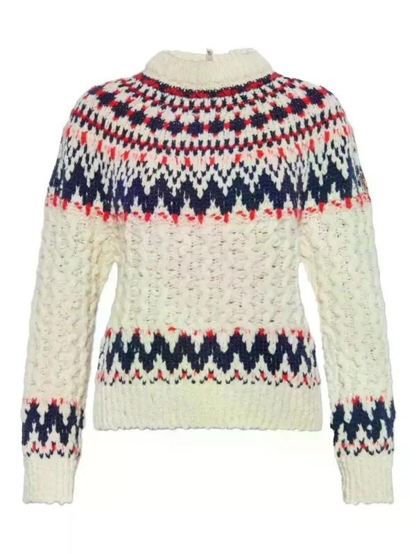Moncler Patterned Jacquard Jumper - Neutrals
