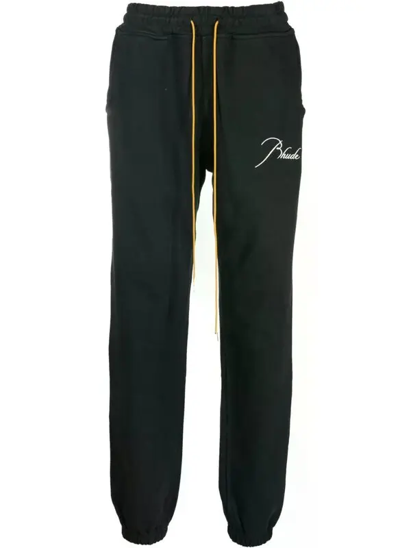 Rhude Logo-embroidered Track Pants - Black