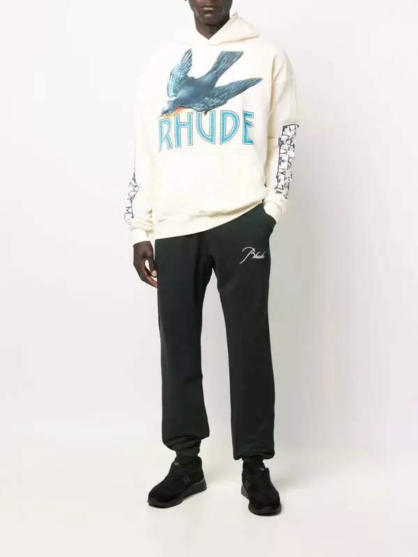 Rhude Logo-embroidered Track Pants - Black