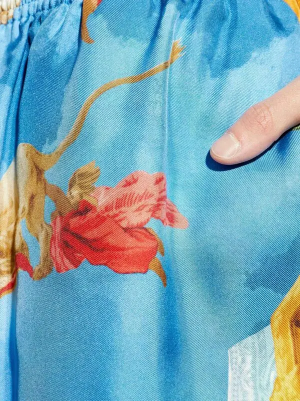 Versace Gallery Print Silk Shorts
