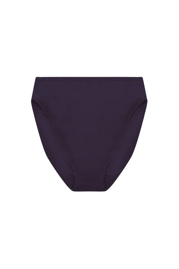 Natori Bliss Bare Cotton High Cut Brief - Purple
