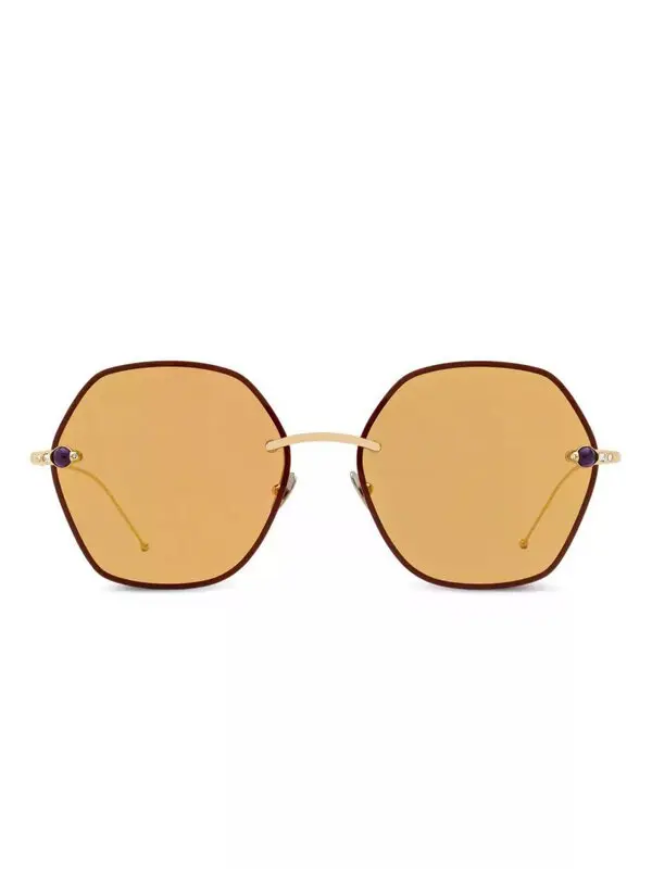 Pomellato Hexagonal-shape Sunglasses - Brown