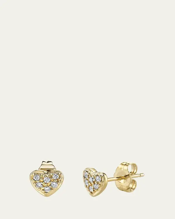 SYDNEY EVAN 14k Diamond Mini Heart Stud Earring - Yellow Gold