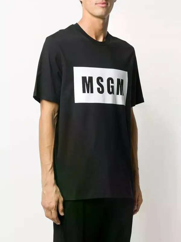 MSGM Logo-print Cotton T-shirt - Black