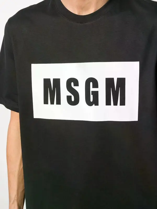 MSGM Logo-print Cotton T-shirt - Black