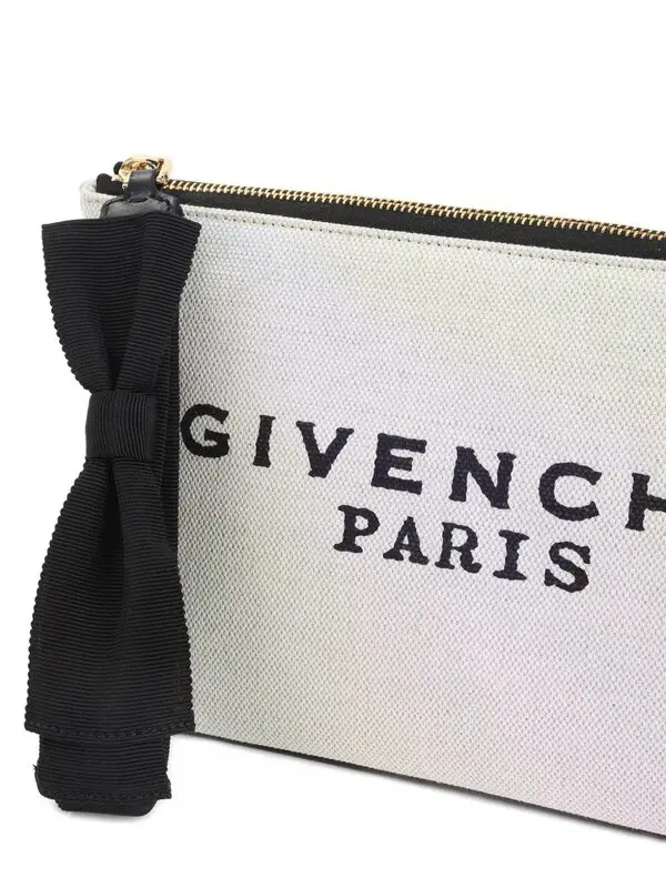 Givenchy Logo Print Clutch Bag - Neutrals