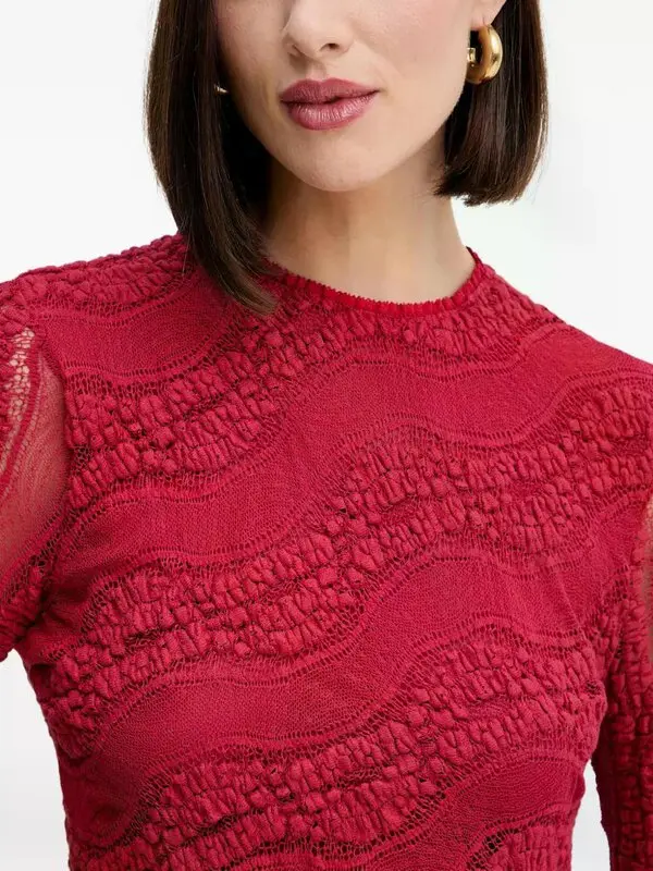 Charo Ruiz Ibiza Long-sleeve Asymmetrical T-shirt - Red