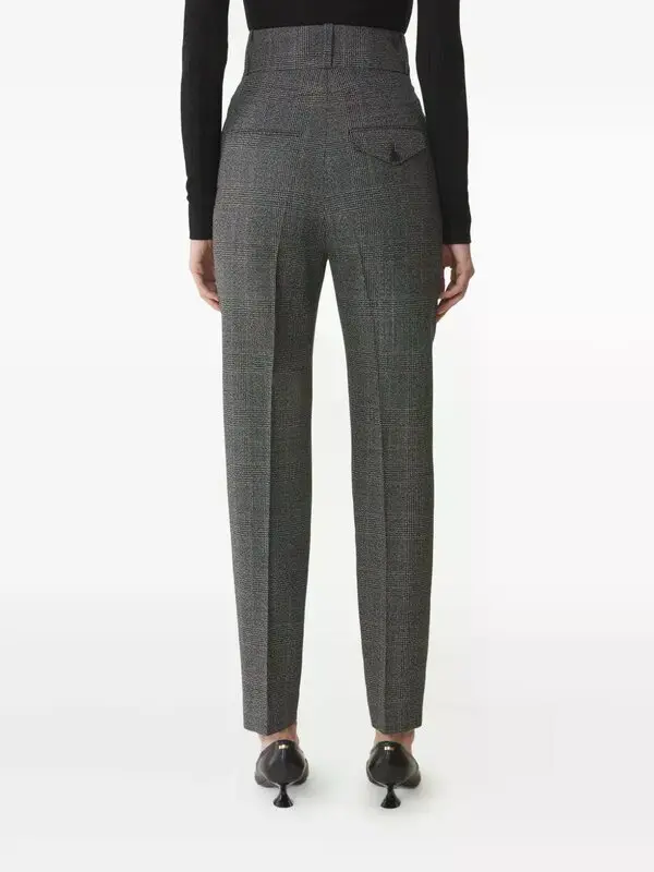 LANVIN High-waisted Checked Trousers