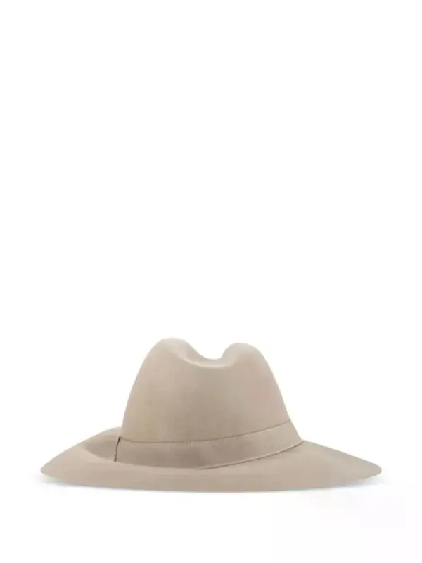 FAY Wide-brim Hat With Logo Plaque
