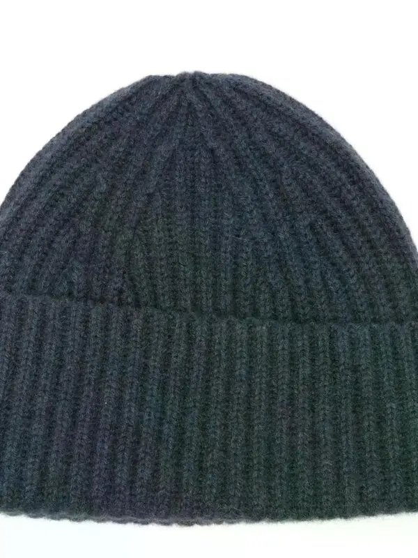 LISA YANG Ribbed Cashmere Beanie Hat - Blue