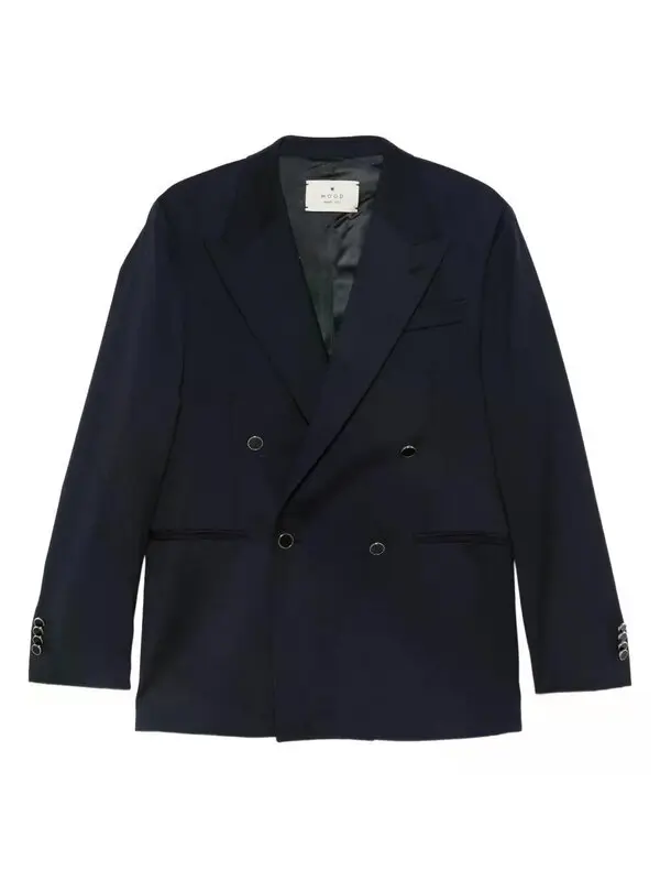 MANUEL RITZ Double-breasted Button-up Blazer - Blue