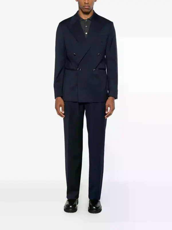 MANUEL RITZ Double-breasted Button-up Blazer - Blue