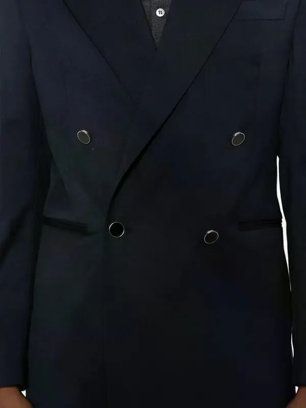 MANUEL RITZ Double-breasted Button-up Blazer - Blue